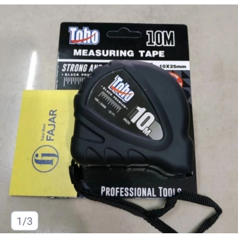 Jual Meteran Tarik TOHO 10 METER meteran ukur besi kayu bangunan BLack ...