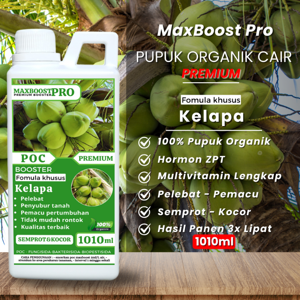Jual Pupuk Organik Cair Plus Hormon 1010ml Booster Pro Kelapa, Poc Kompos Pelebat Perangsang ...