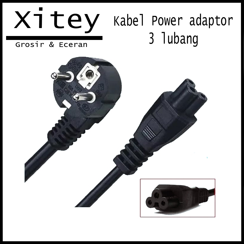 Jual Kabel Power Adaptor 3 lubang 1,5m kebal tebal kokoh kabel adaptor ...