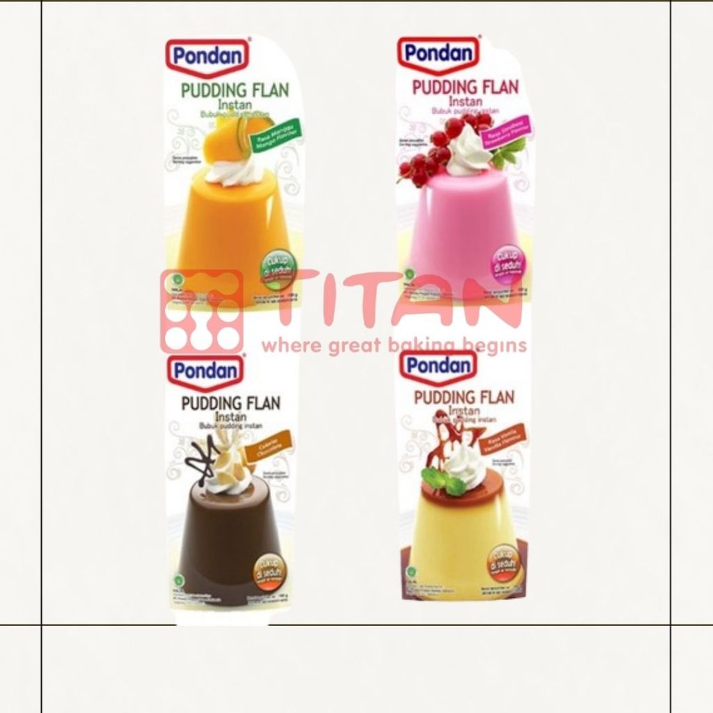 Jual Pondan Pudding Flan Instant Chocolate/Strawberry/Vanilla/Mango 100 ...