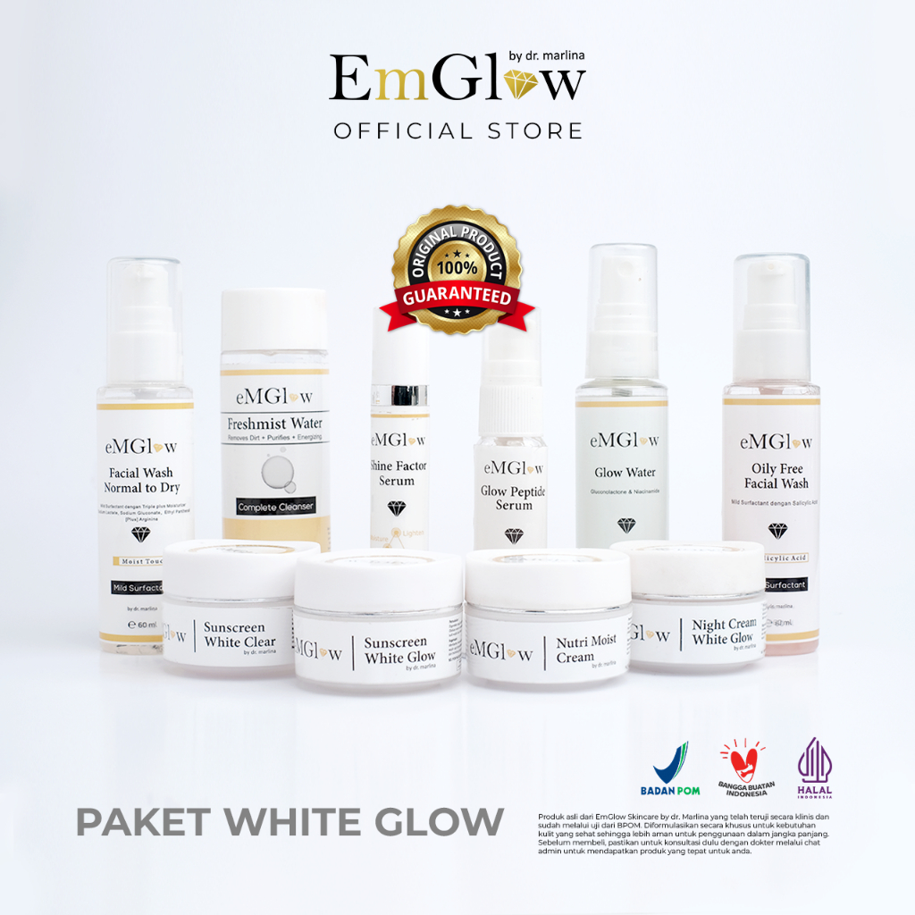 Jual EmGlow - Paket WHITE GLOW | Set Skincare Pencerah Wajah Untuk ...