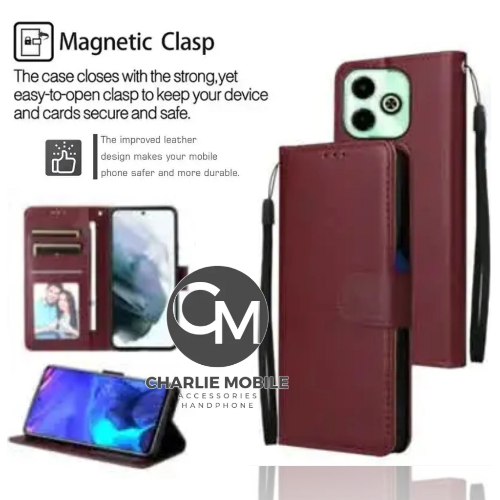Jual Flip Leather Case Infinix Note 40 40 Pro 4G 5G Casing Dompet Kulit ...