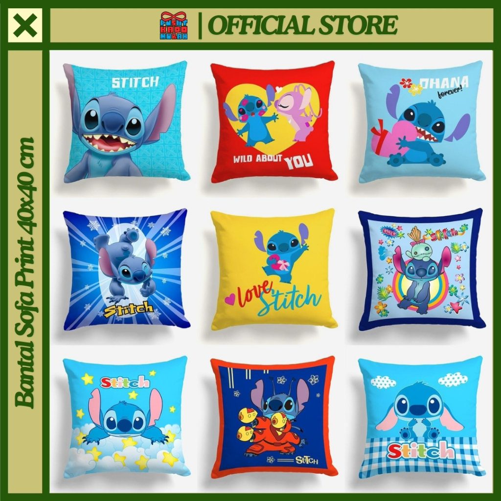 Jual Bantal Sofa Print Motif Lilo and Stitch 40x40 cm - Pusat Kado ...