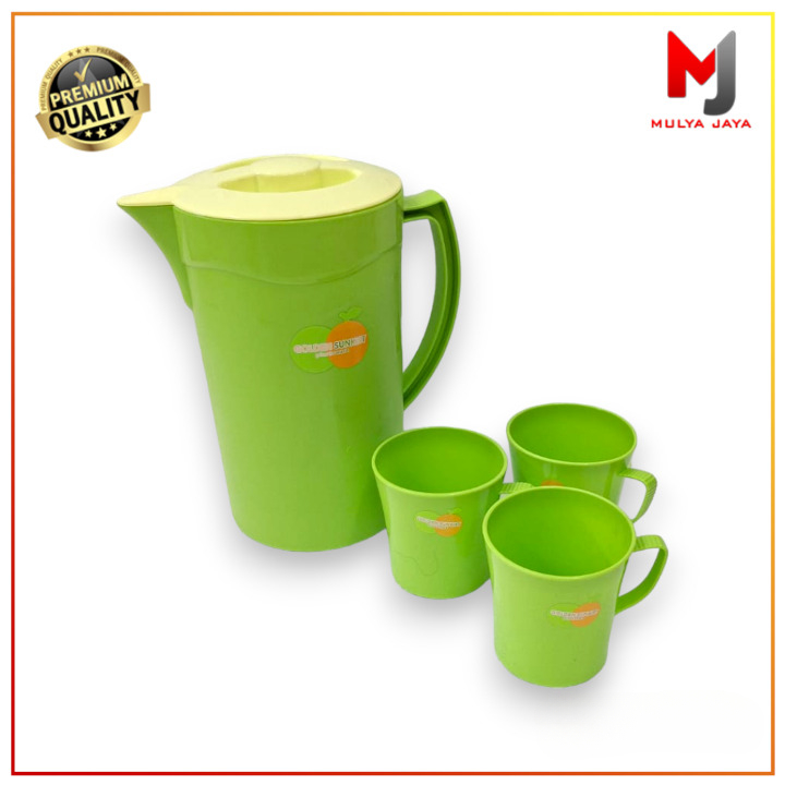 Jual Golden Sunkist Set Teko Air Plastik Dan Gelas Minum Kopi Teh Kecil ...