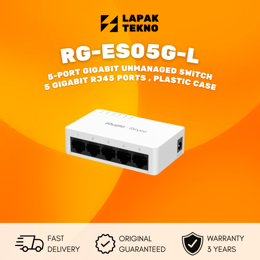 Jual Ruijie Reyee RG-ES05G-L 5-Port 10/100/1000 Mbps Unmanaged Non-PoE ...
