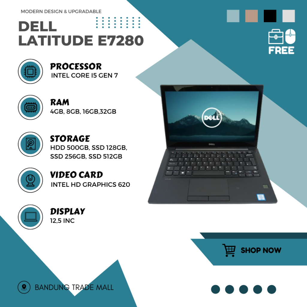Jual Laptop DELL LATITUDE E7280 Core I5 GEN 7 RAM 32GB SSD 512GB ...