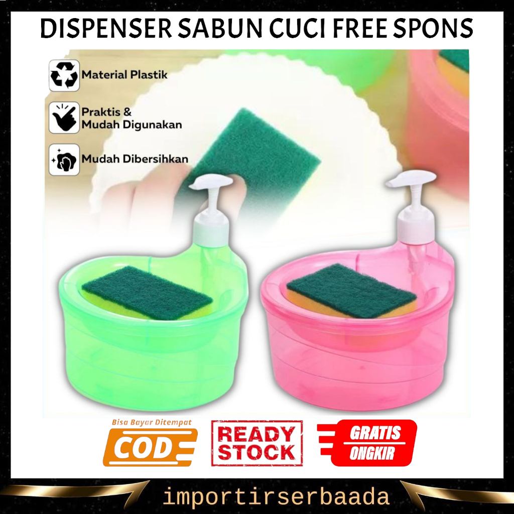 Jual IMP- Tempat Sabun Bulat 1000ml + Spons Cuci Piring (2in1 ...