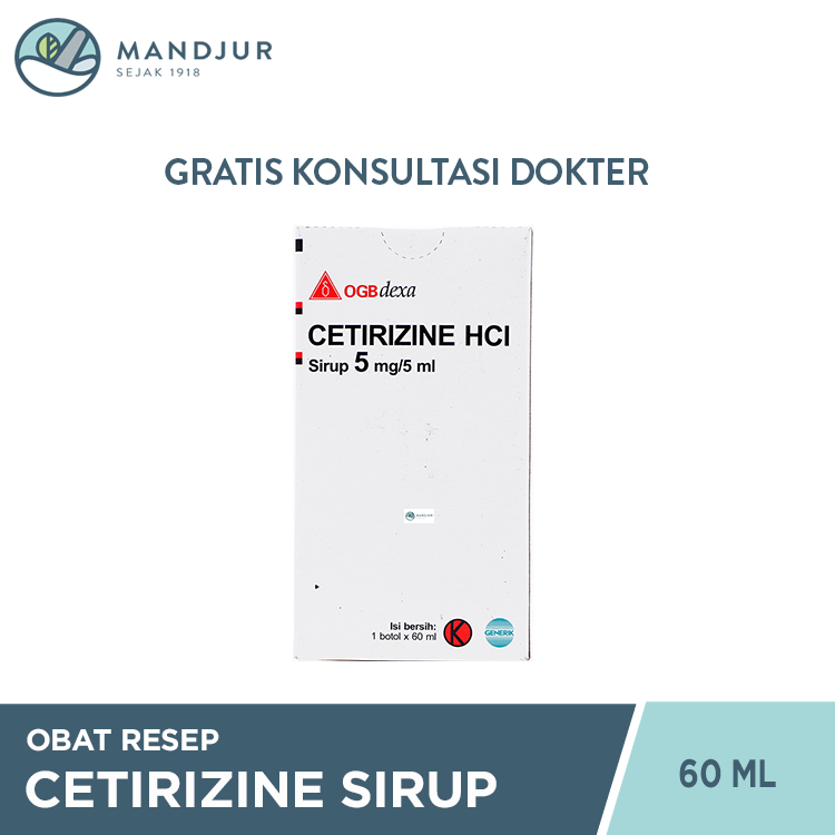 Jual Cetirizine HCI 5 mg/5 mL Sirup 60 mL | Shopee Indonesia
