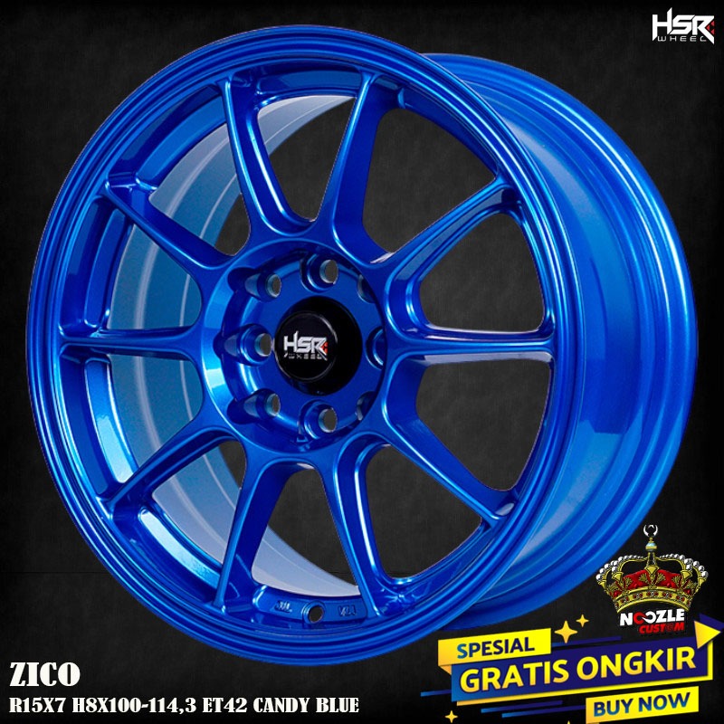 Jual Velg Mobil HSR Ring 15 Warna Biru Type HSR Zico R15 Double PCD Baut 4 Pelek Variasi Mobil ...