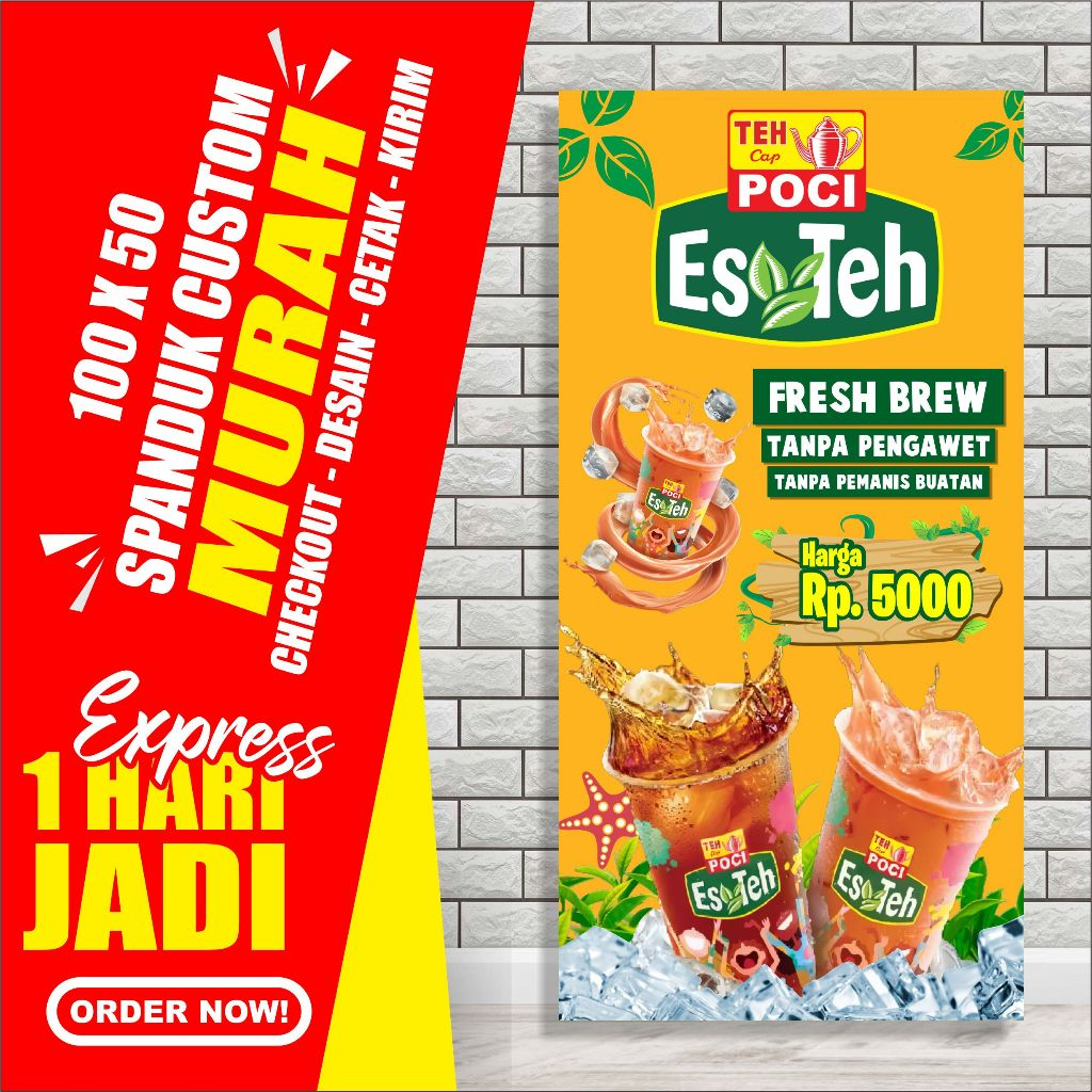 Jual SPANDUK / BANNER TEH POCI /CETAK SPANDUK TEH POCI MURAH UKURAN ...
