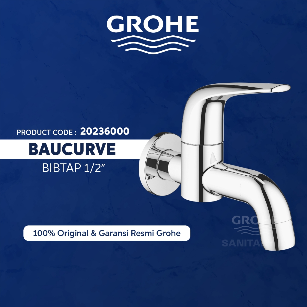 Jual GROHE 20236000 - Keran Kran Dinding BauCurve Bibtap 1/2" | Shopee Indonesia