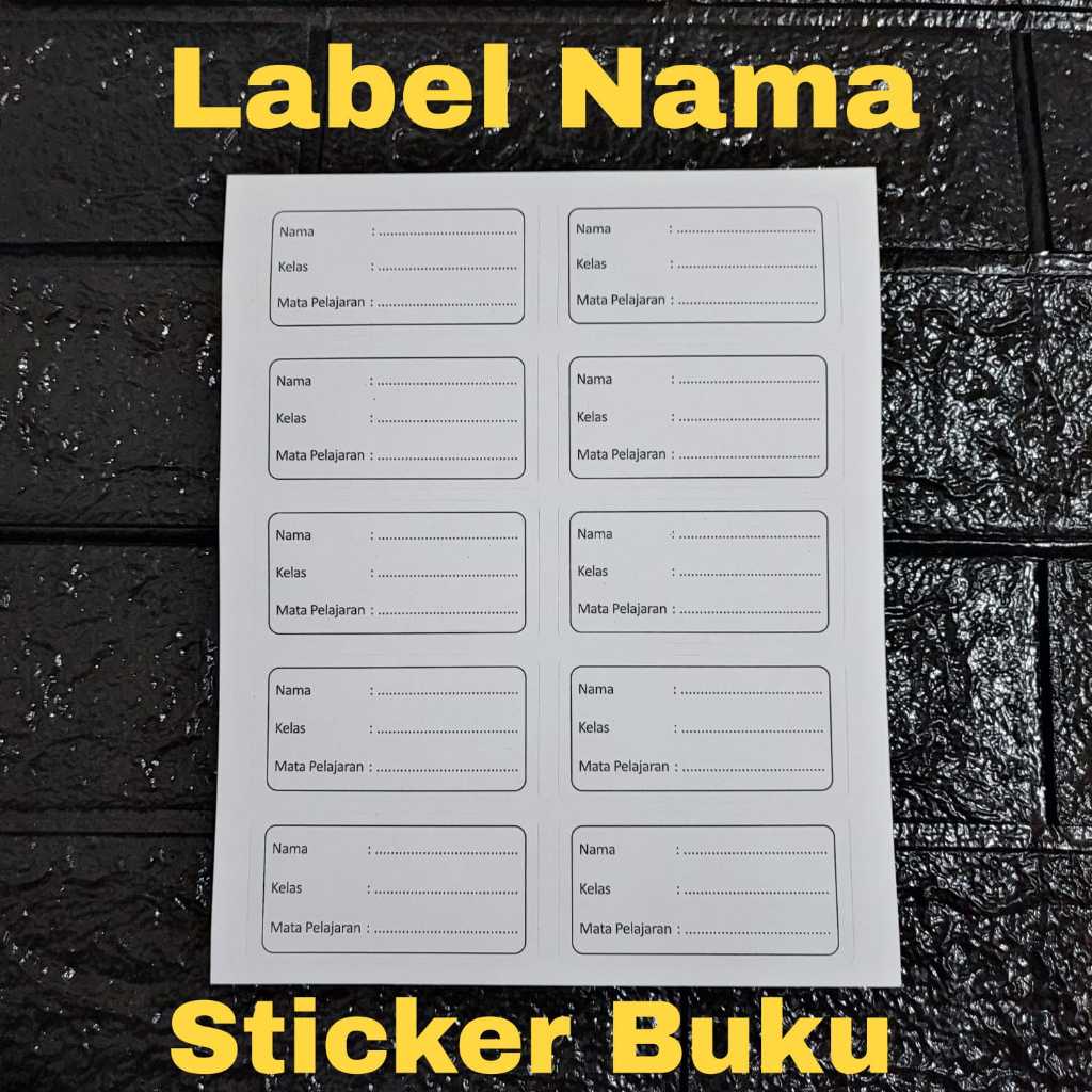 Jual Label Nama Classic buku tulis buku sekolah buku pelajaran-sticker ...
