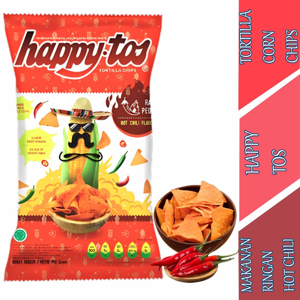 Jual Tortilla Corn Chips - Happy Toss - Makanan Ringan Rasa Hot Chili ...