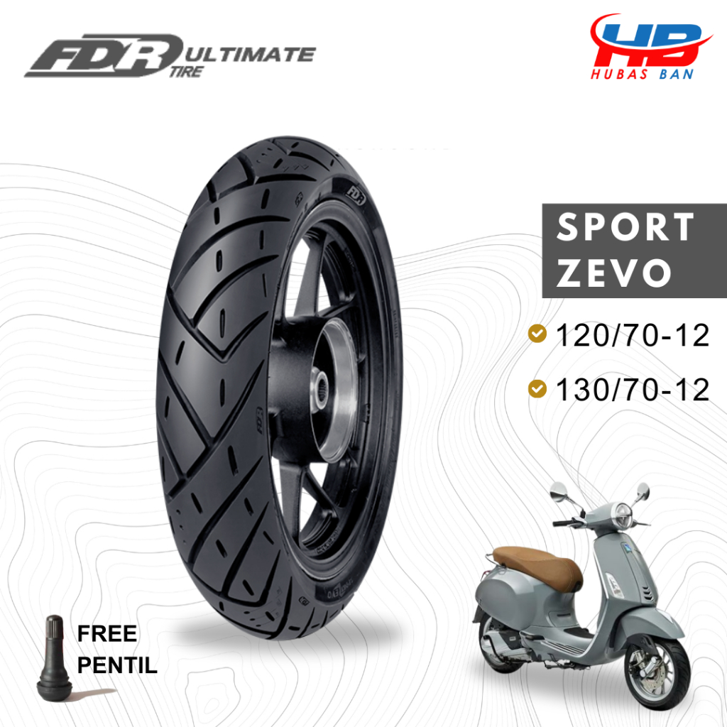 Jual Ban Vespa Sprint GTS / FDR Sport Zevo Ring 12 Tubles 120/70 130/70 ...