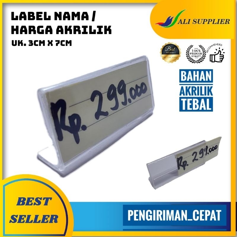 Jual Acrylic Label Nama / Akrilik Label / Acrylic Harga / Price Tag ...