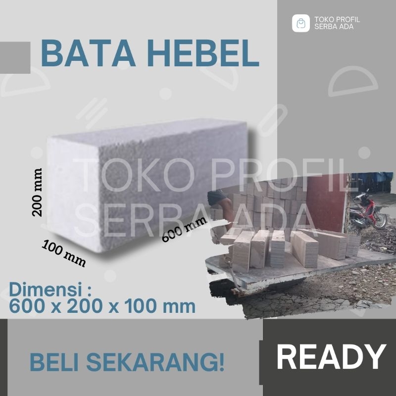 Jual 1 Kubik Bata Ringan Hebel 60 cm x 20 cm x 10 cm / 7,5 cm | Shopee Indonesia