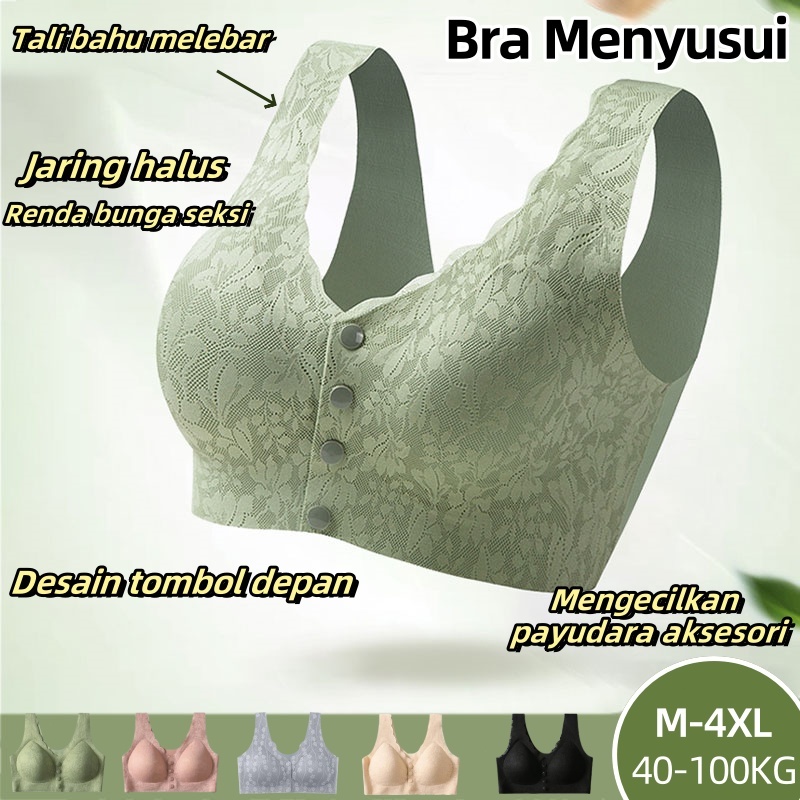 Jual Ibu Bra Menyusui Ibu Tanpa Kawat Rompi Renda Kancing Depan Pakaian ...