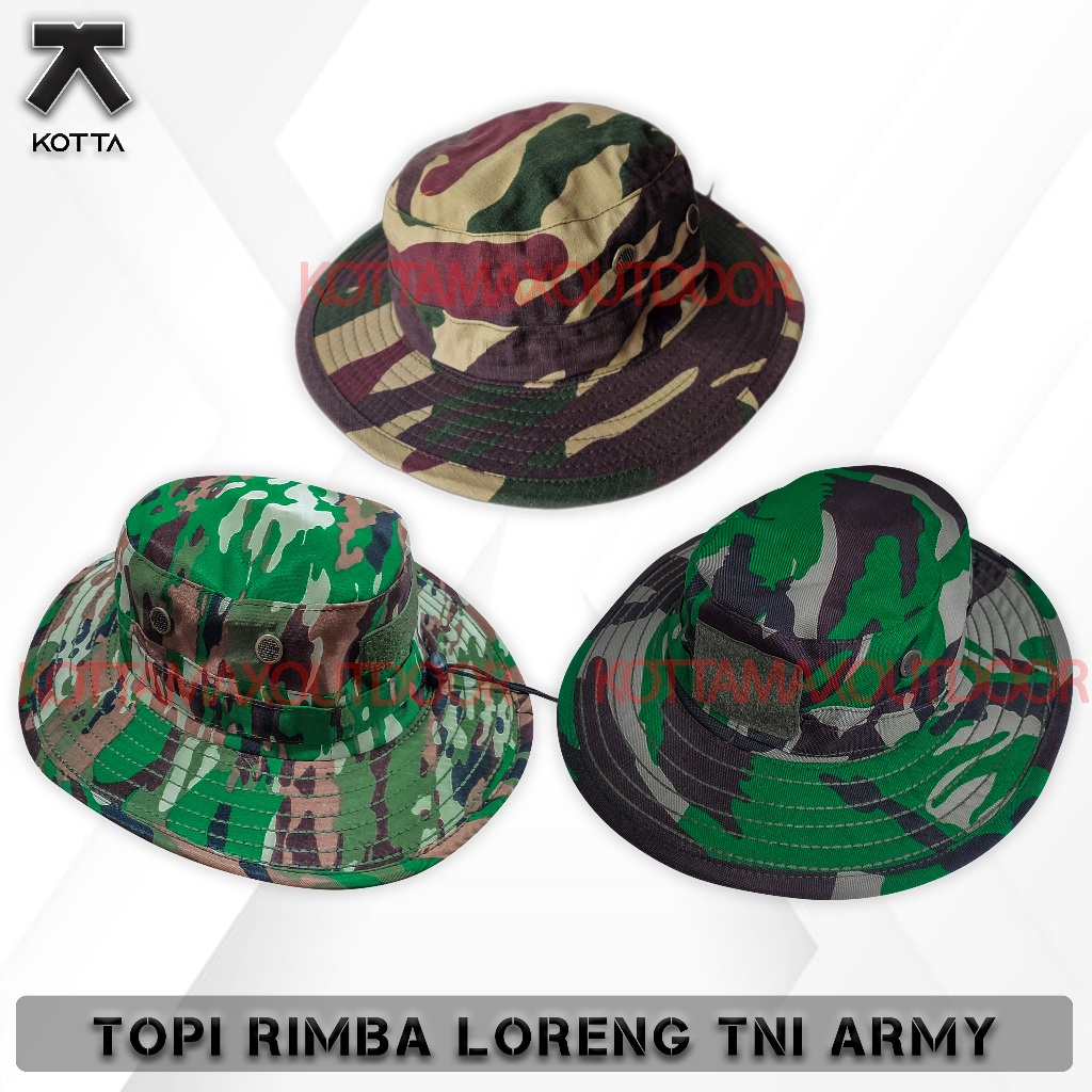 Jual TOPI RIMBA LORENG TNI AD MALVINAS KASAD NKRI TERBARU KOPASSUS ARMY ...