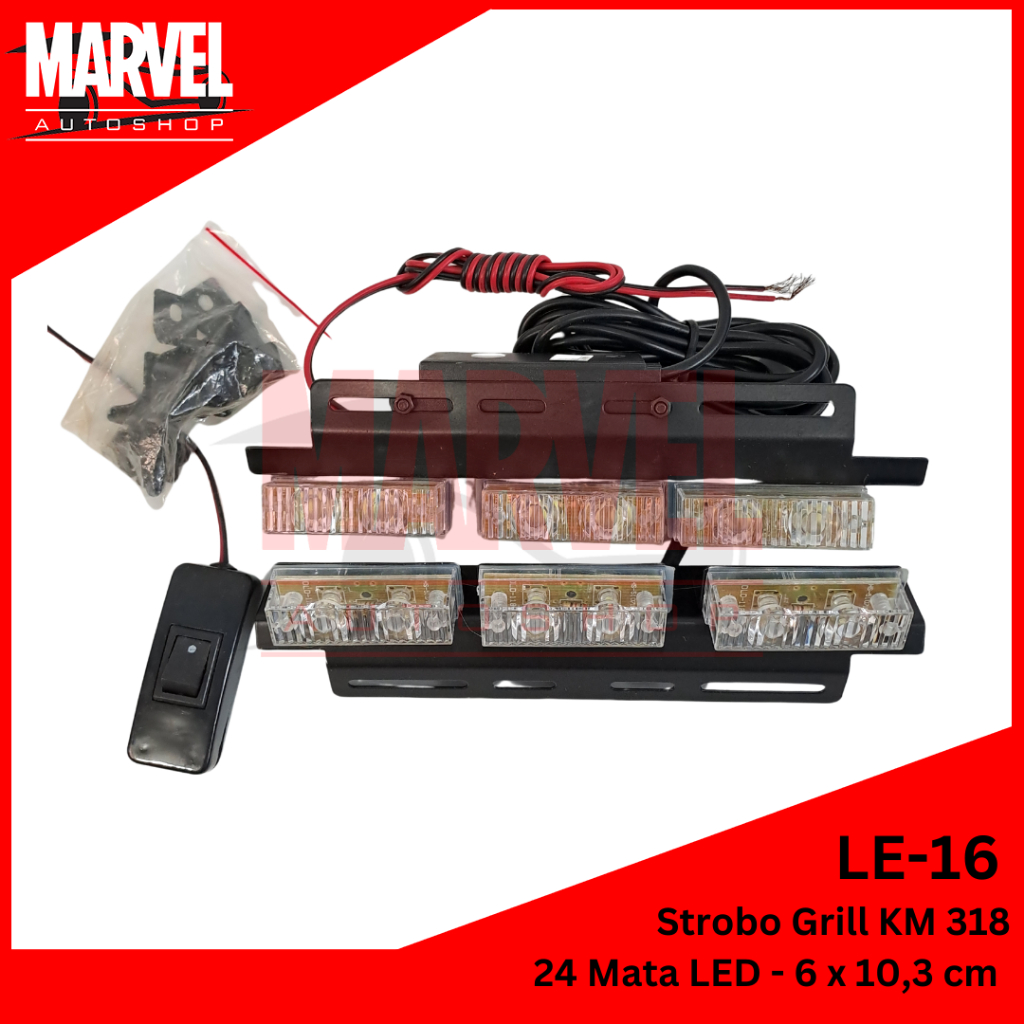 Jual LAMPU FLASH GRILL 24 MATA LED 24 VOLT / LAMPU MOBIL UNIVERSAL ...