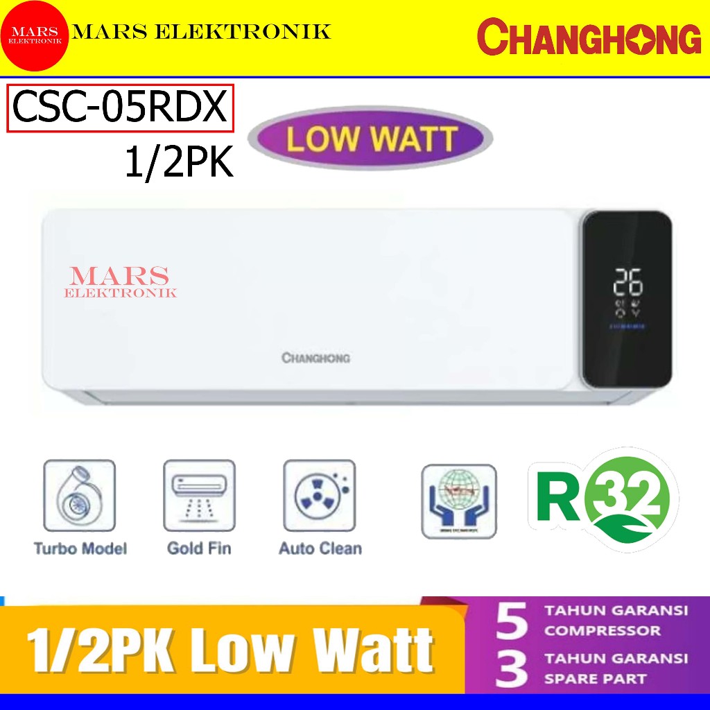 Jual AC CHANGHONG CSC-05RDX ( INSTANT MEDAN ) 1/2PK LOW WATT - PENDINGIN RUANGAN CHANGHONG CSC ...
