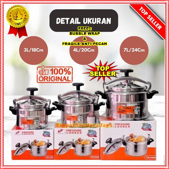 Jual Panci Presto 2024 Pressure cooker Lingkaran Dua Type C | Panci Presto daging Aluminium High ...