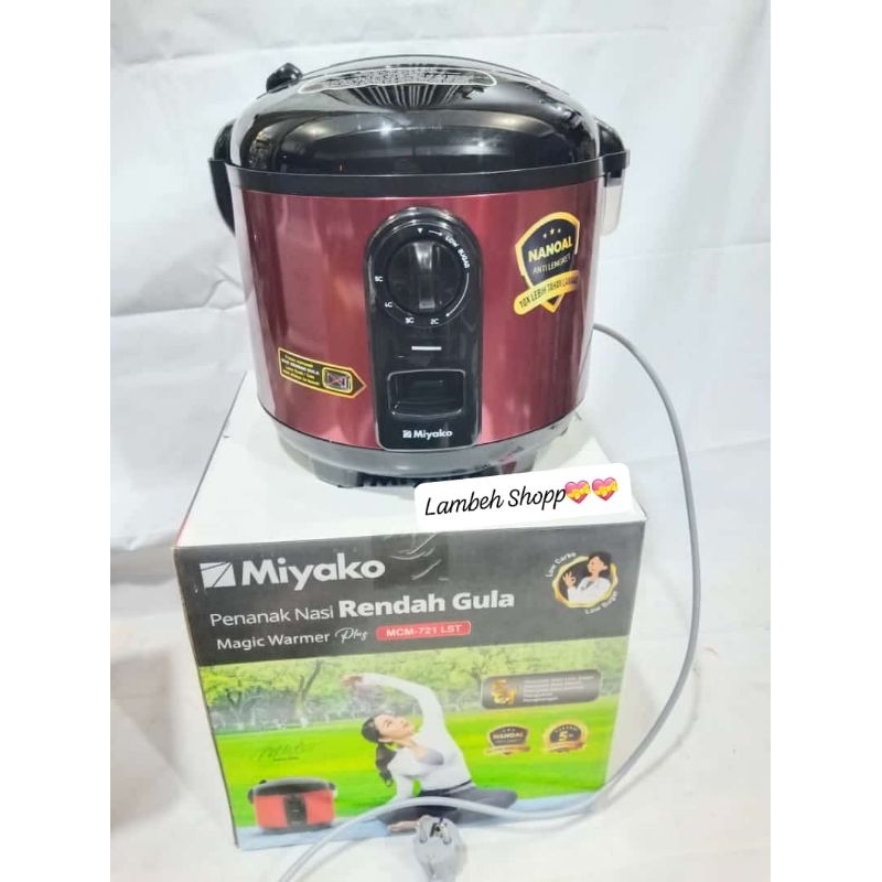 Jual Penanak nasi rendah gula magic warmer plus mcm 721 lst Merk miyako ...