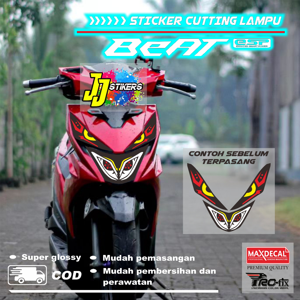 Jual Stiker Lampu Dan Sein Motor Beat New Esp / Street 2016 Sampai 2019 ...