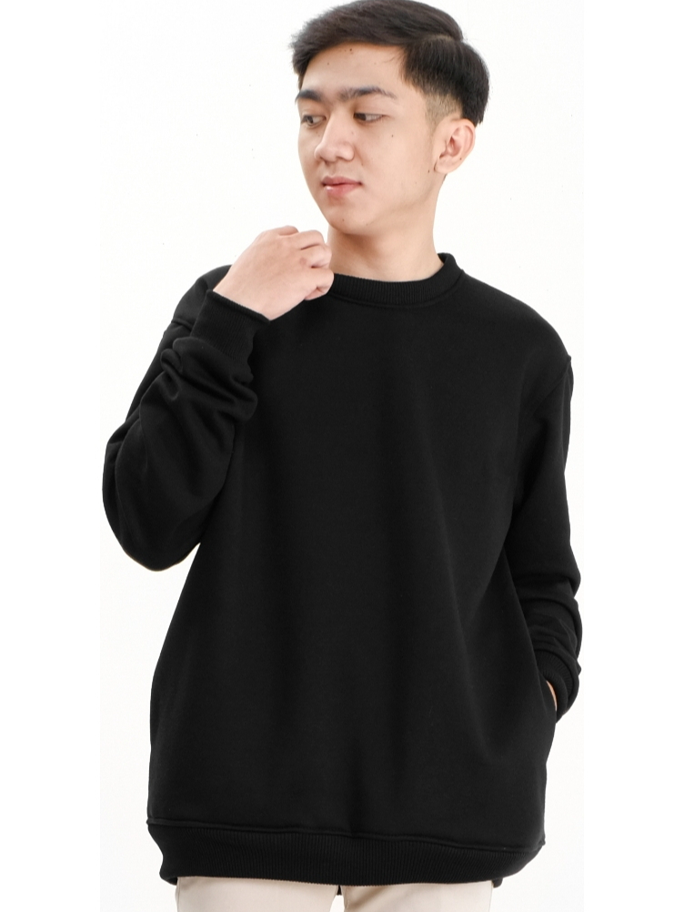 Jual Sweater Basic Crewneck Polos Tebal Original Premium | Shopee Indonesia
