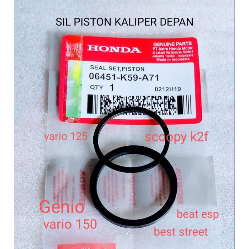 Jual sil seal oring piston kaliper kepala babi depa n new vario 125 esp vario 150 esp geno beat ...