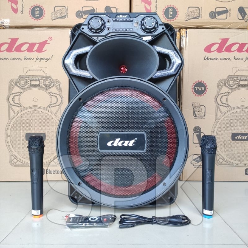 Jual Speaker Portable DAT DT 1525 15 inch 2 Mic Wireless | Shopee Indonesia