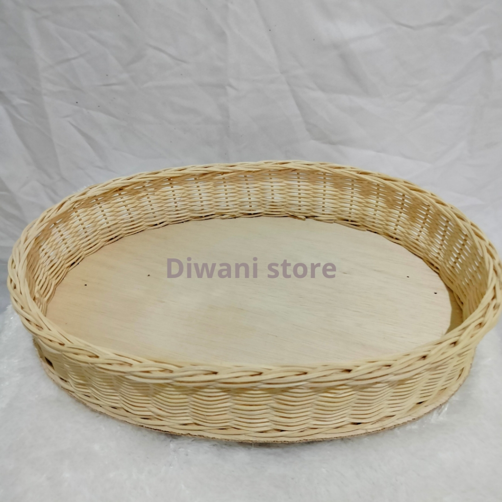 Jual Keranjang Rotan Oval Panjang 35cm Lebar 25cm/Keranjang Ayaman ...