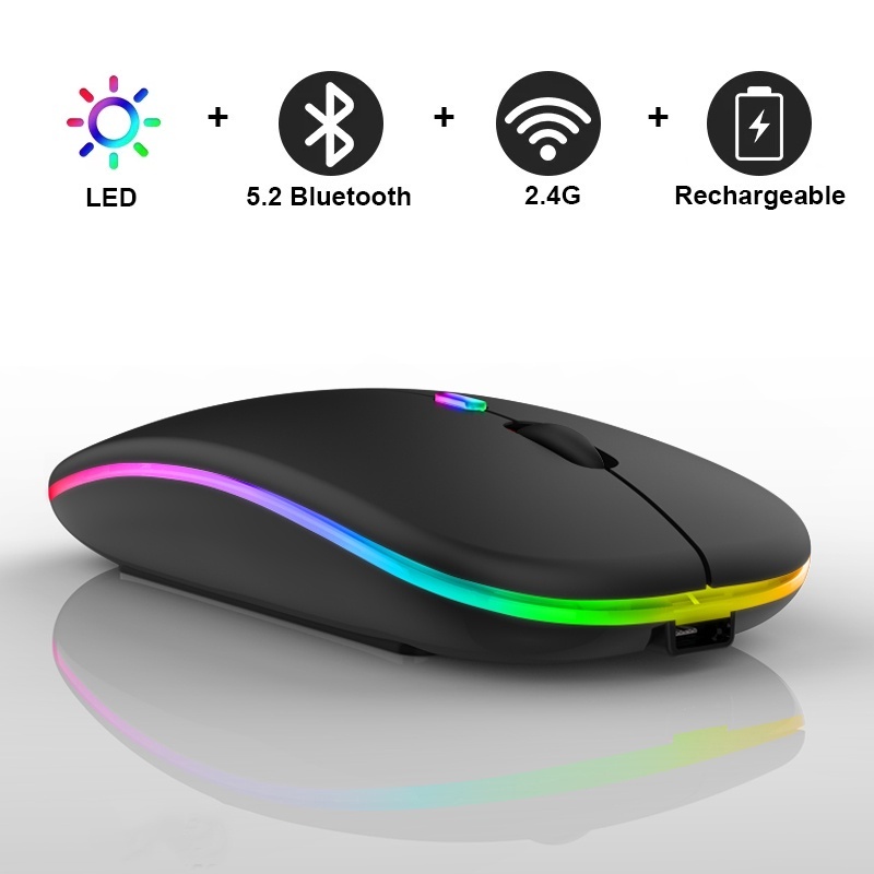 Jual Electron Mouse Wireless Dual Mode Slim Silent Click Rechargeable ...