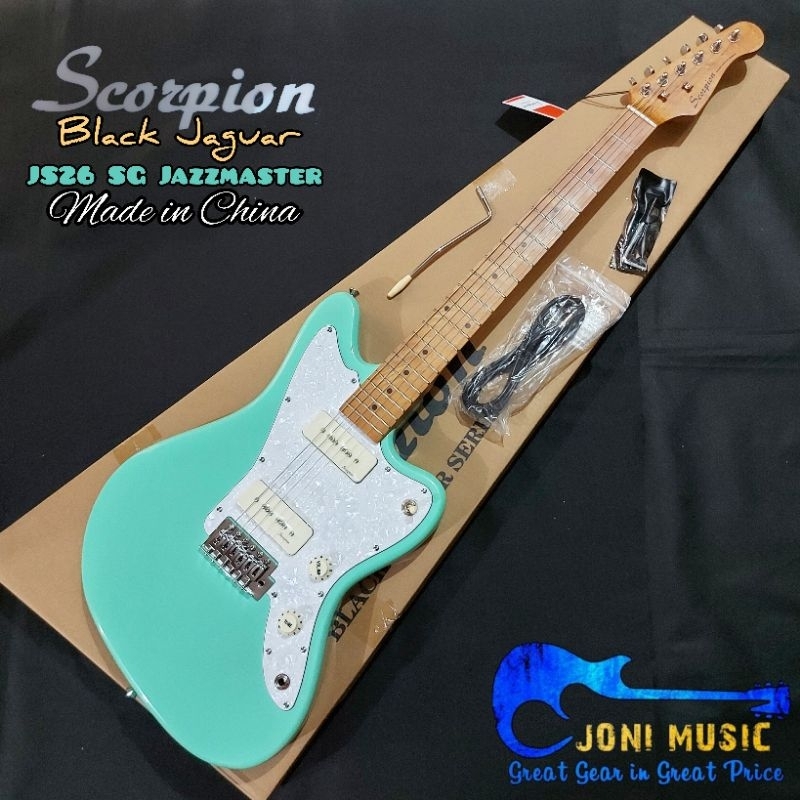 Jual Gitar Scorpion Black Jaguar Series JS26 Jazzmaster Roasted Maple ...