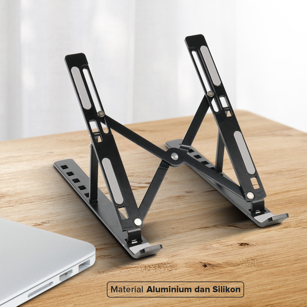Jual Laptop Stand Lipat Riser Foldable Adjustable Aluminium 6 Level ...
