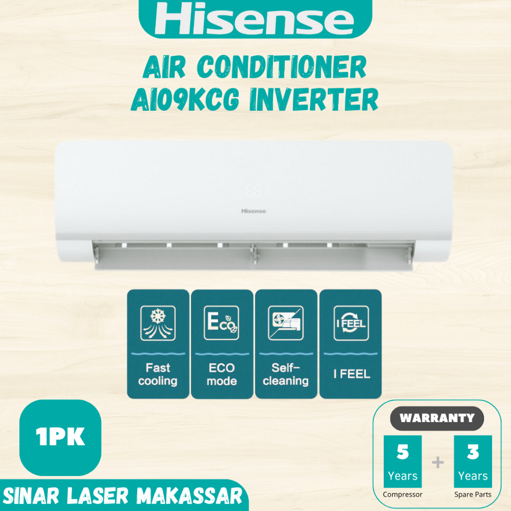 Jual HISENSE AC INVERTER 1 PK AI09KCG GARANSI RESMI | Shopee Indonesia