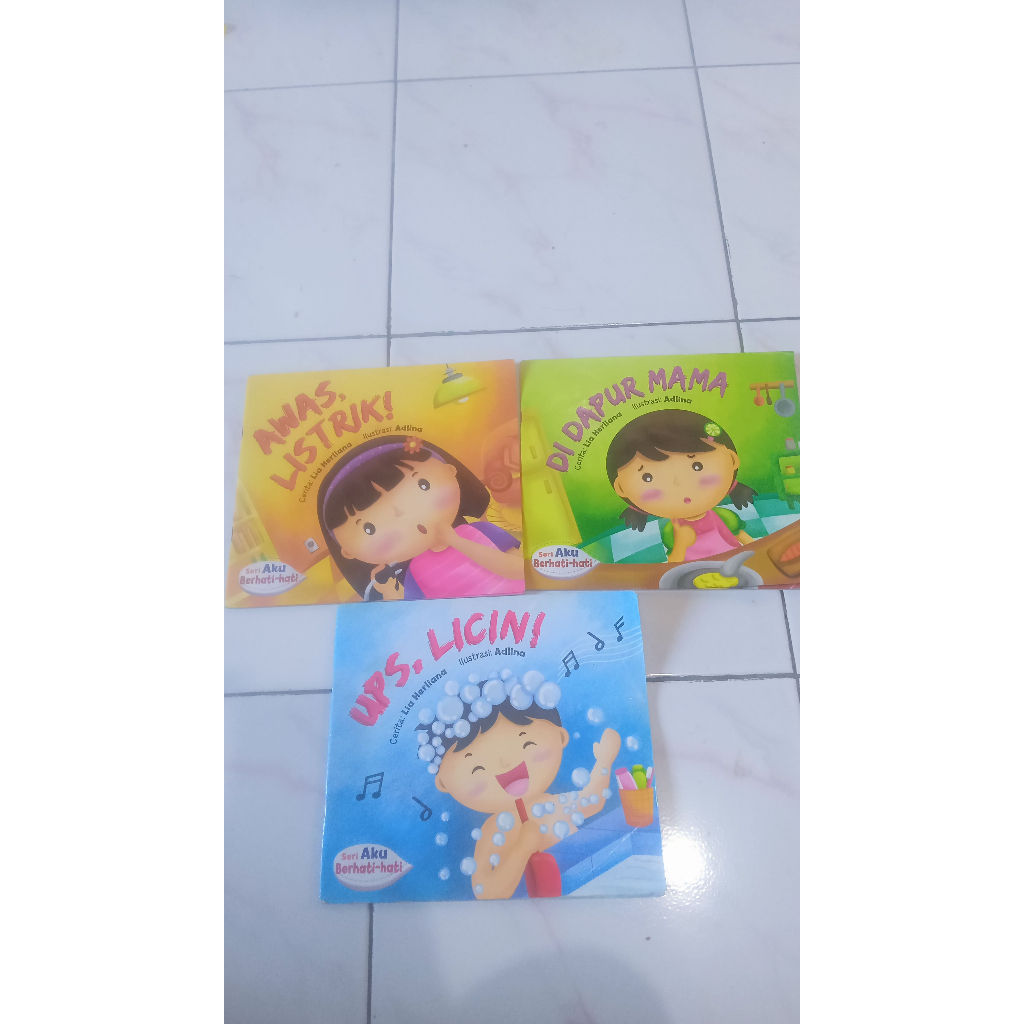 Jual Paket Buku Seri Aku Berhati-hati - Ups Licin, Awas Listrik, & Di Dapur Mama | Shopee Indonesia