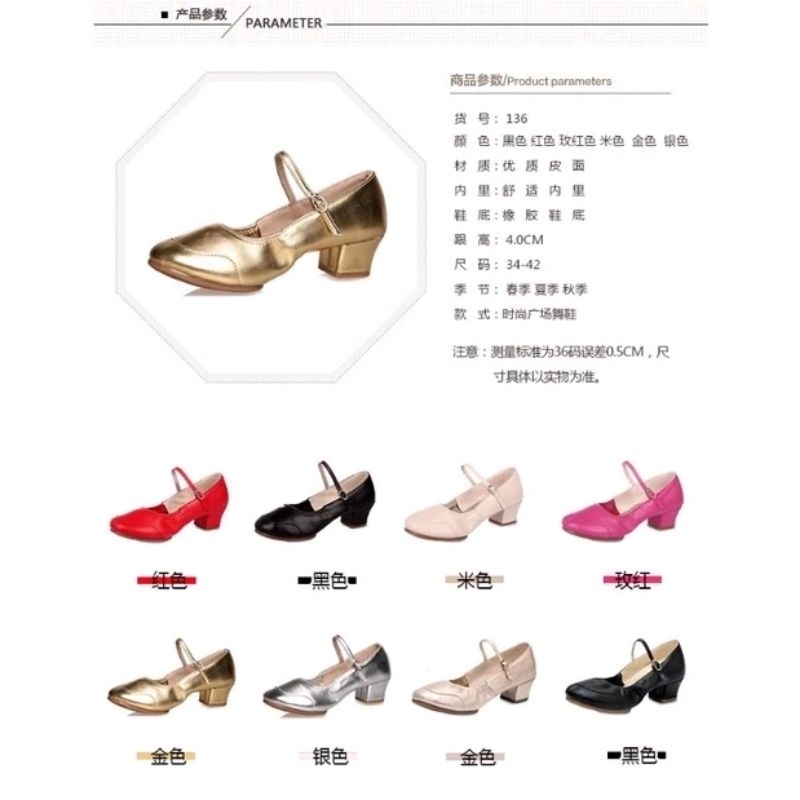 Jual Sepatu Dance Motif Balet Hak Petak SepatuLine Dance Belly Dance ...