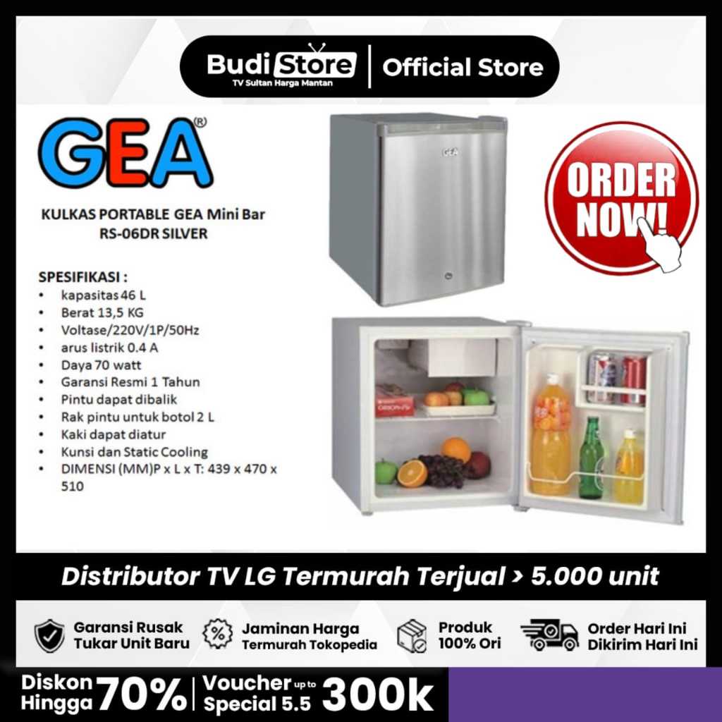 Jual Mini Bar Gea Kulkas Portable Gea RS 06DR - Hitam RS06DR | Shopee ...