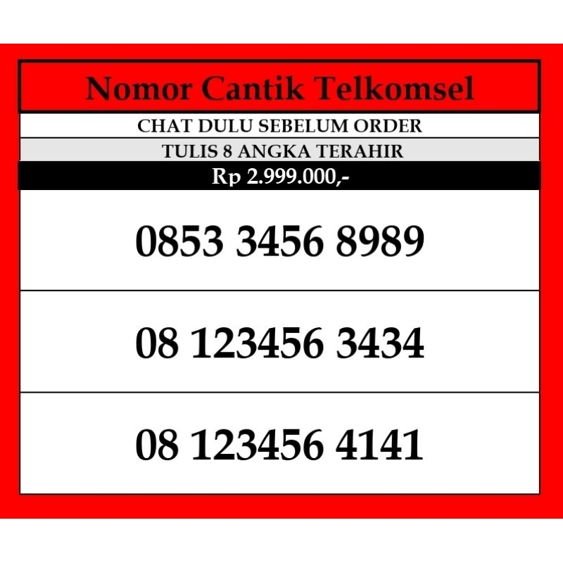 Jual Kartu Perdana TelkomseL Nomor Cantik Simpati 4G LTE Prabayar | Shopee Indonesia