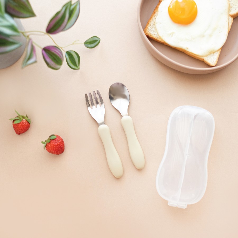 Jual Little Dimple Kids Spoon & Fork Set LittleDimple / Sendok Dan ...
