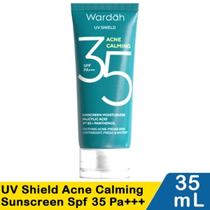 Jual * STAR * Wardah UV Shield ACNE CALMING Sunscreen Moisturizer SPF 35 PA+++ (HIJAU TUA) 35ml ...