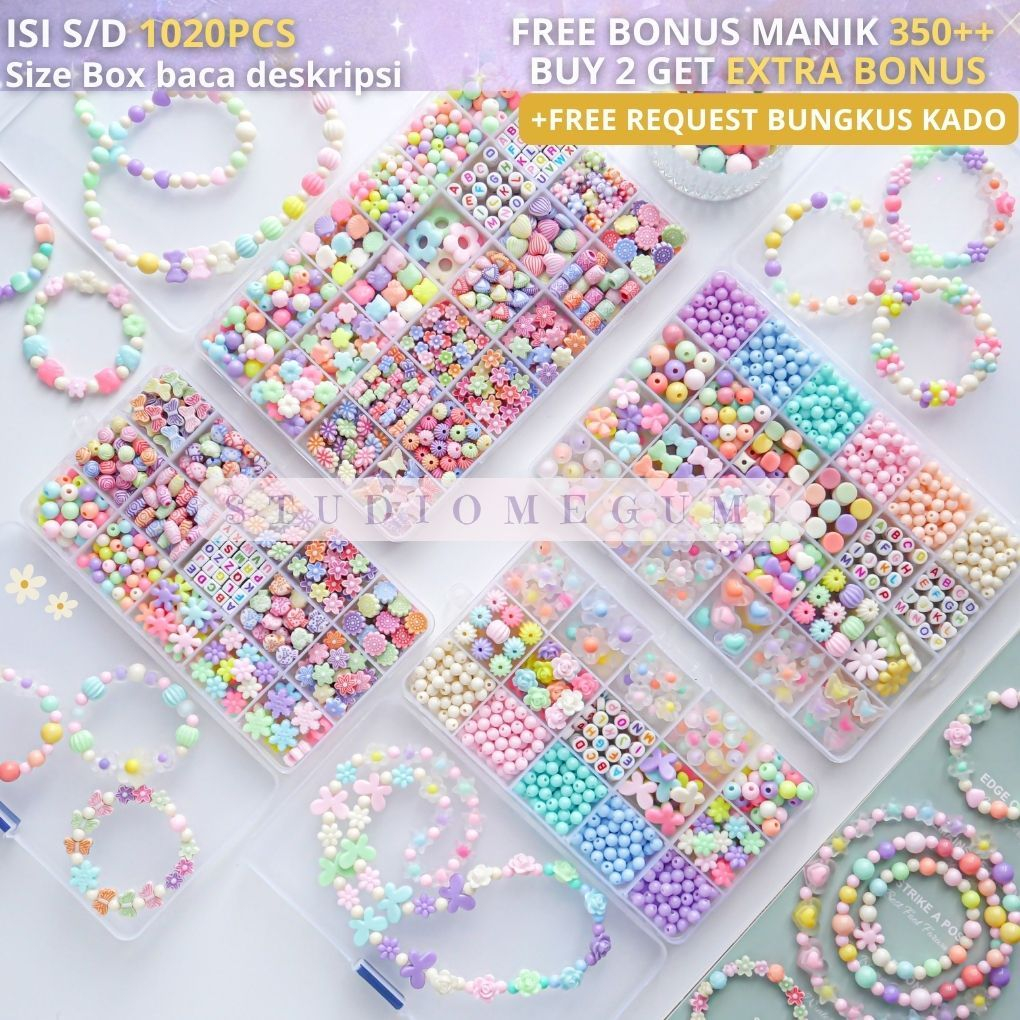 Jual MAINAN EDUKASI ANAK PEREMPUAN MANIK MERONCE GELANG DAN KALUNG DIY ...