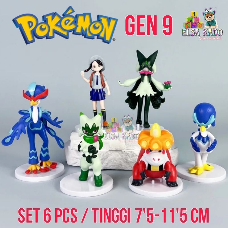 Jual Action Figure Pokemon Set 6 Gen 9 Scarlet Violet Floragato ...