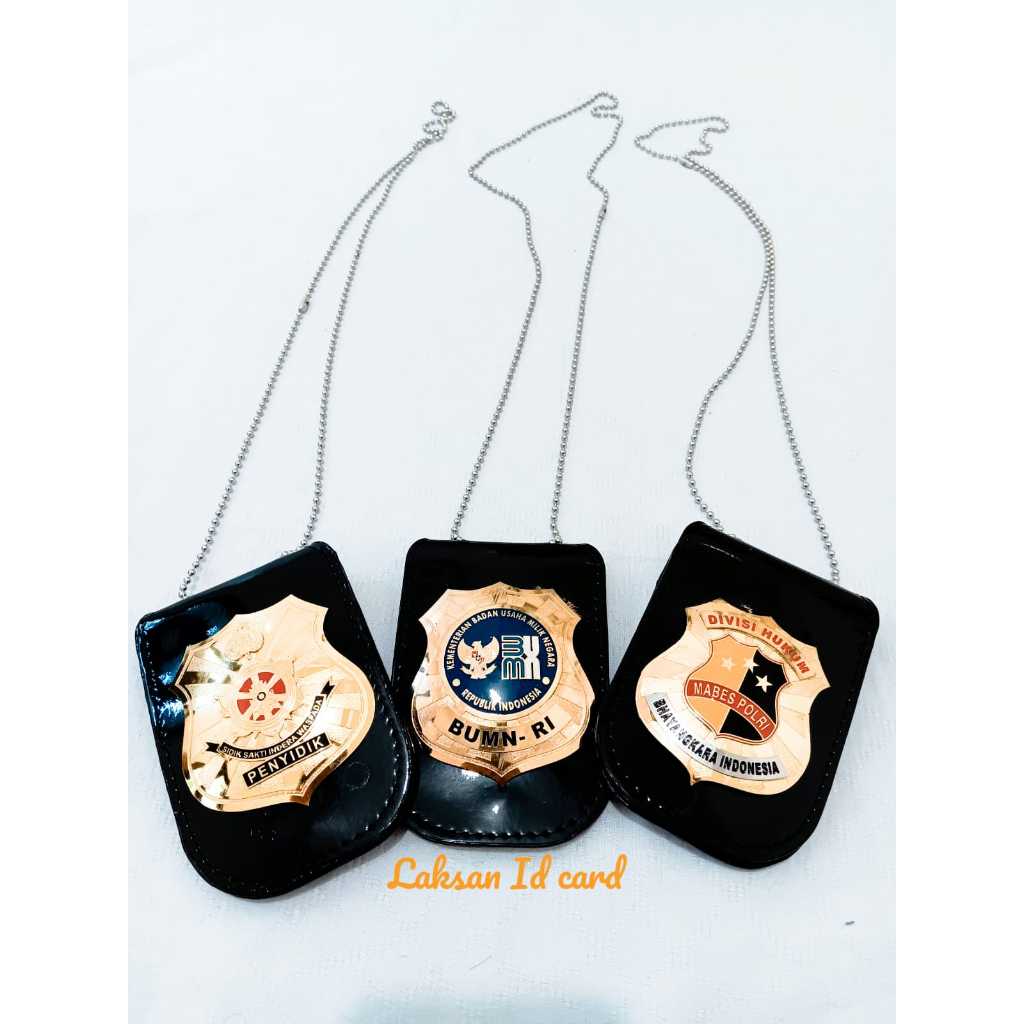 Jual Dompet kalung lencana id card KTA kulit sepaket untuk mabes polri ...