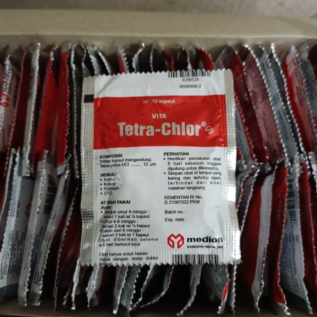 Jual VITA TETRA CHLOR SACHET 10 CAPSULE OBAT HEWAN AYAM BURUNG SAKIT ...