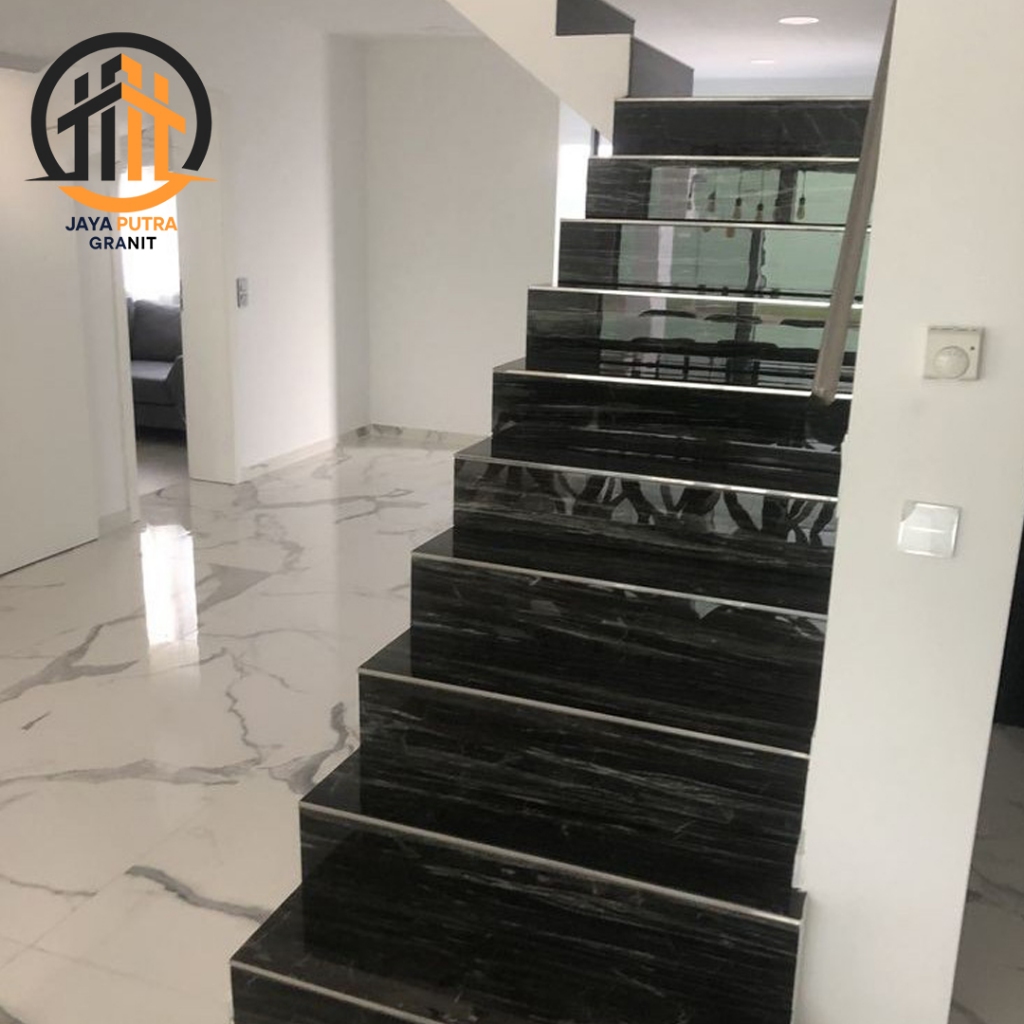 Jual Tangga Granit Motif Marmer Hitam 30x90 20x90 Stepnosing/ Keramik ...