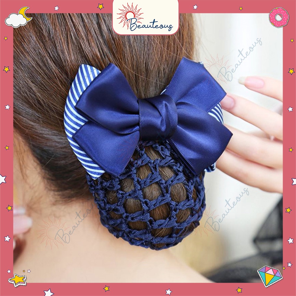 Jual Hairnet Rambut Pita Jepit Bowknot Harnet Cepol Rambut Wanita ...