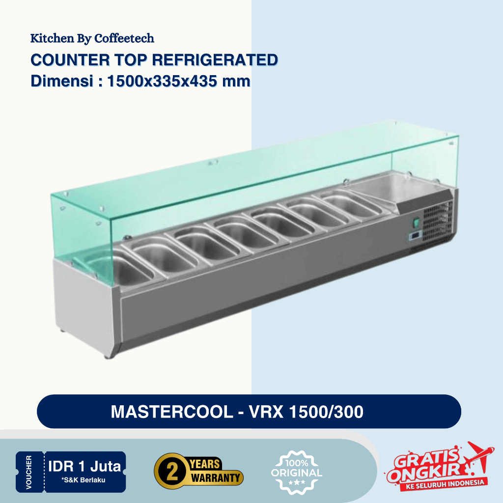 Jual Mastercool Chiller Counter Top Display For Pizza VRX 1500 | Shopee ...