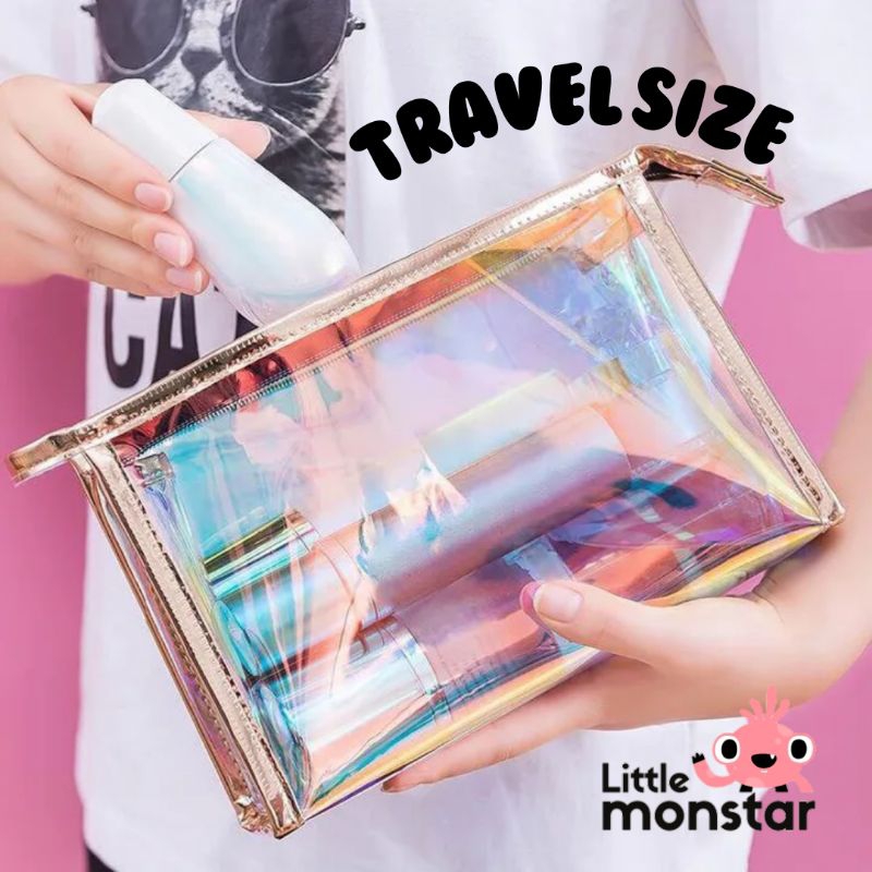Jual dompet makeup travel pouch hologram PVC Transparan Premium ...