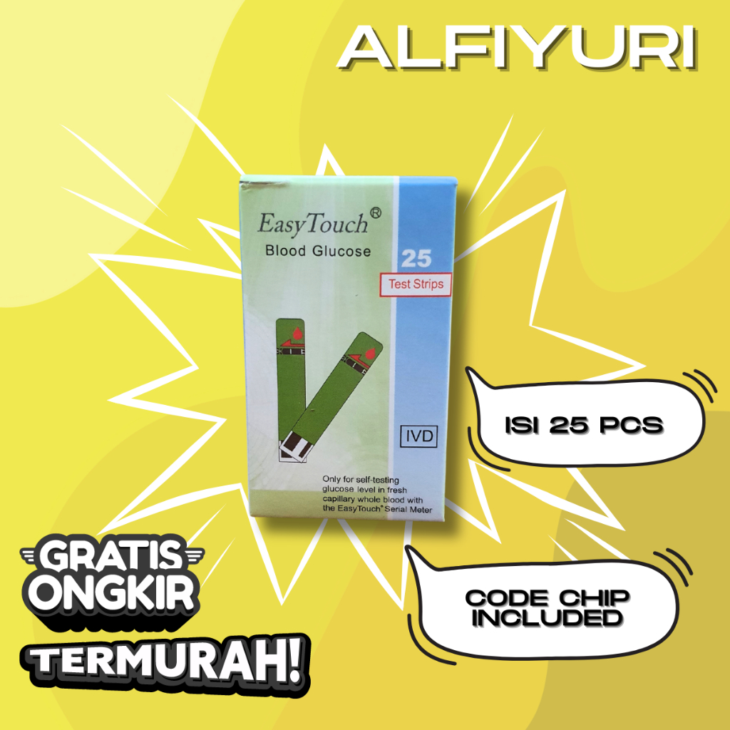 Jual STRIP REFILL EASY TOUCH GULA DARAH / STICK EASYTOUCH GLUCOSE ISI ...